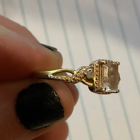 Jewelry | Ladies Antique Emerald Cut Rose Gold Diamond Masonite Ring ...